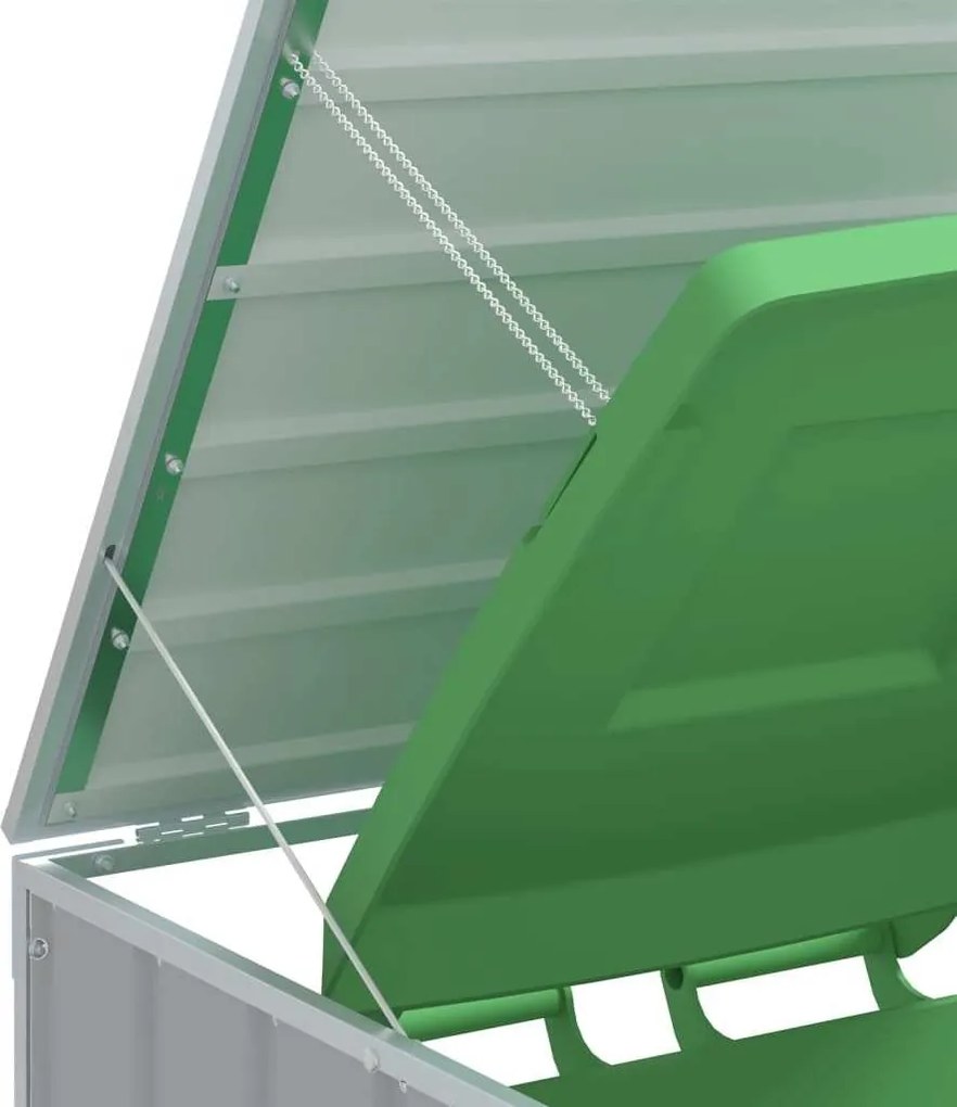 vidaXL Box na 3 popelnice 216 x 81 x 115 cm ocel [4006182] Barva: Zelená