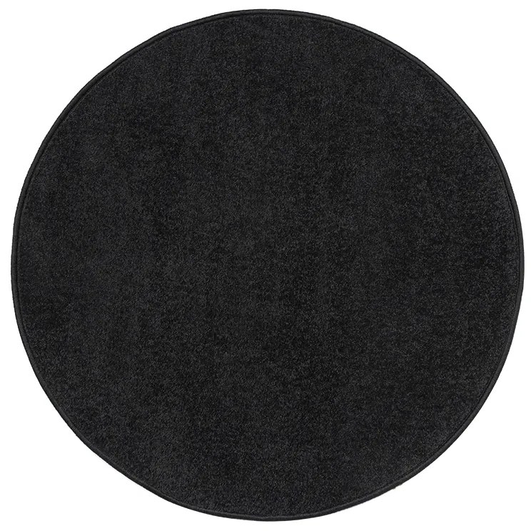 Koberce Breno Kusový koberec ETON KRUH ČERNÝ, Černá, 80 x 80 cm