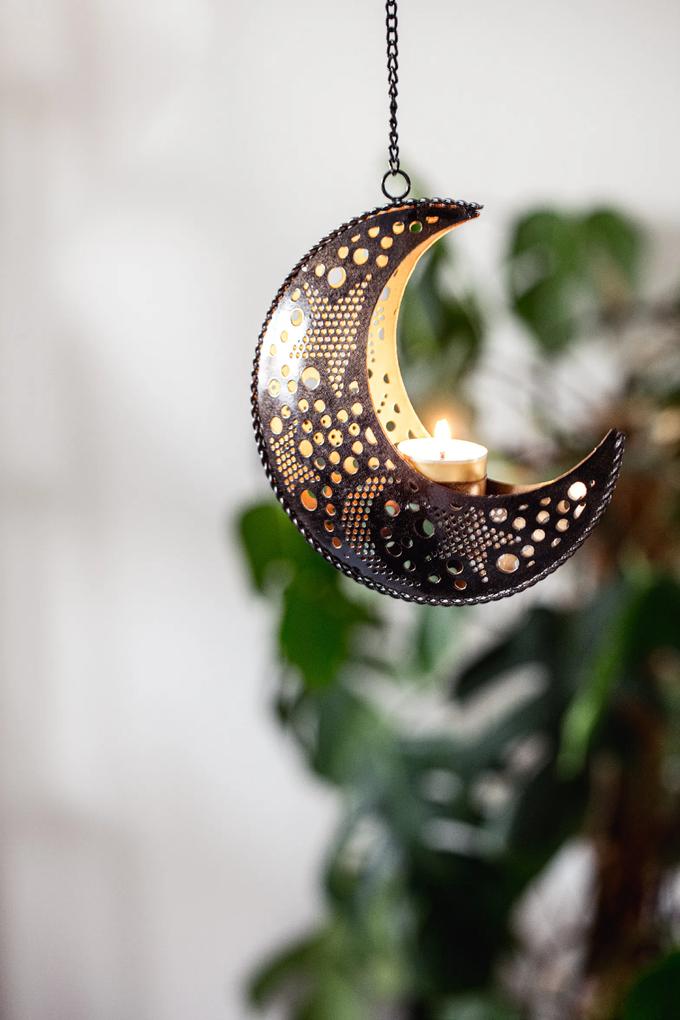YogaDay Závěsná lampa na čajovou svíčku - měsíc