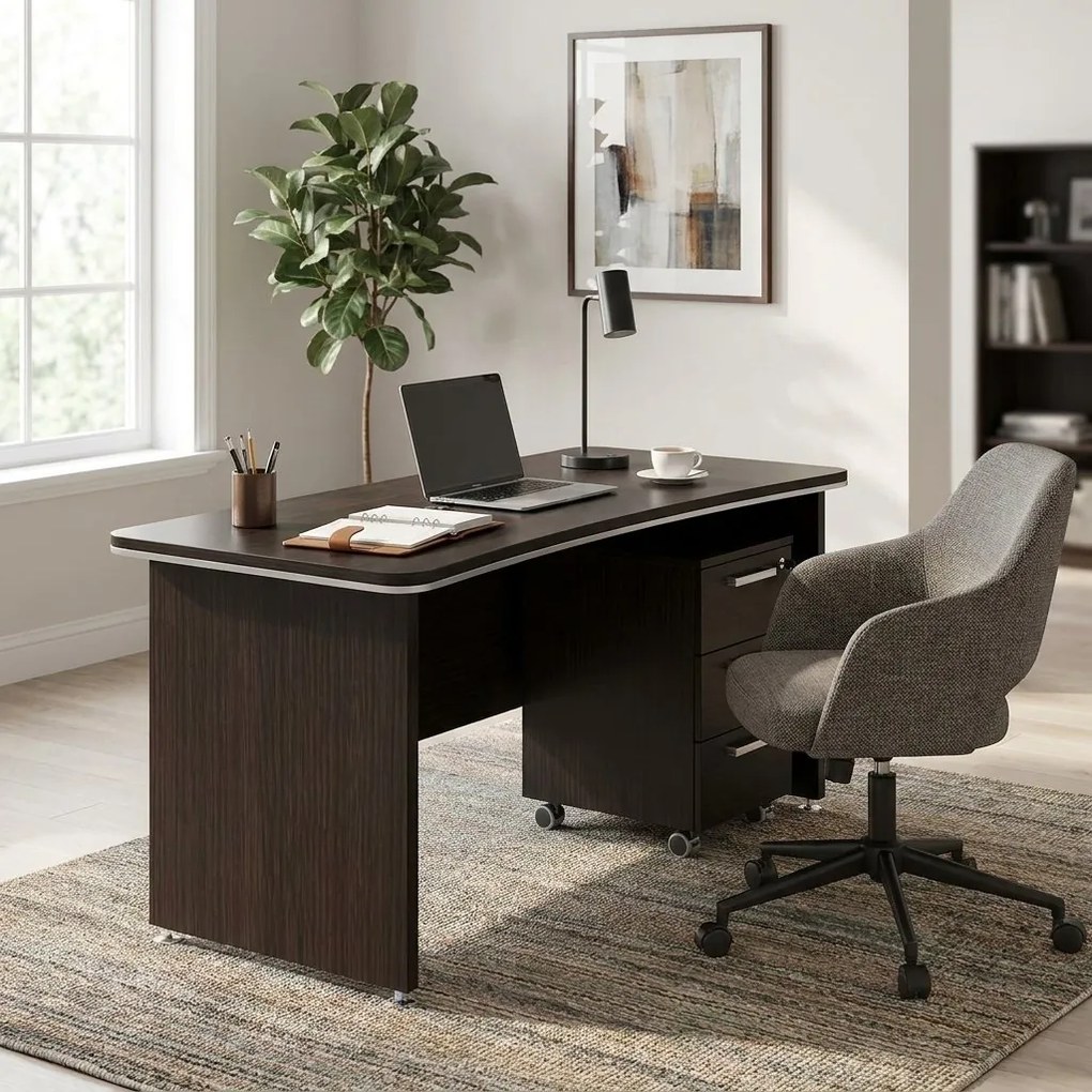 Ergonomický stůl TopOffice 200 x 100 cm, levý, wenge