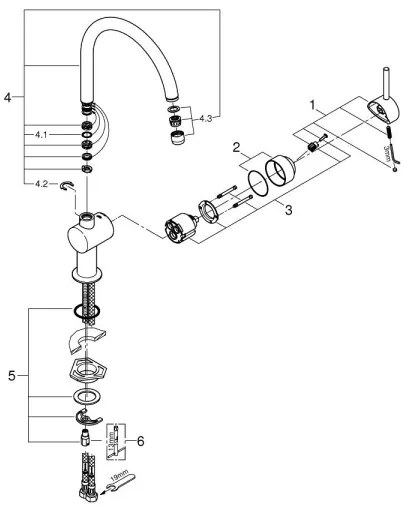 GROHE 32917000 - Dřezová baterie A 356 mm lesklý chrom