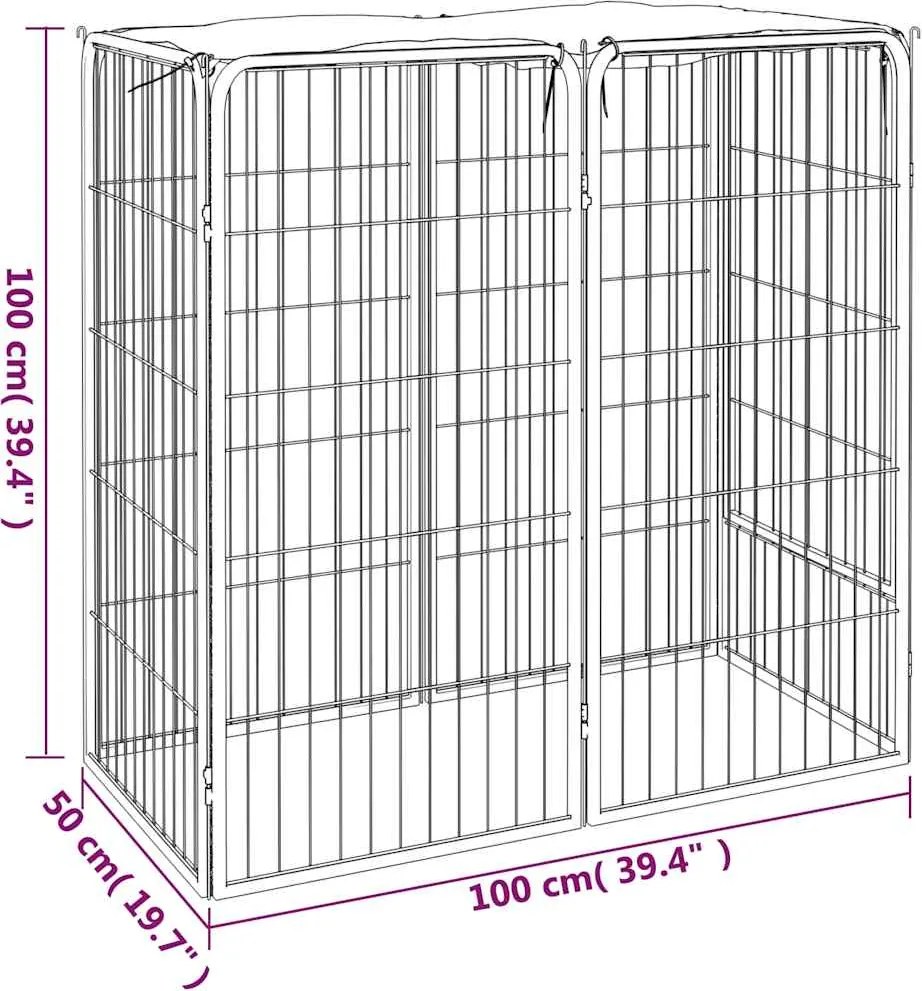 Ohrádka pro psy 6 panely černá 50 x 100 cm práškovaná ocel 171792