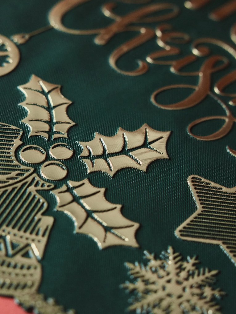Sinsay - Kulaté vánoční prostírání s nápisem Merry Christmas 2 pack - tmavě zelená