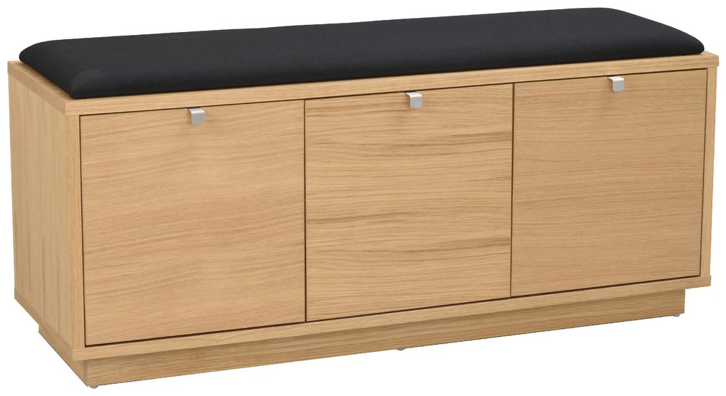 ROWICO Hnědá lavice s úložným prostorem CONFETTI a černým sedákem 106 cm 103761