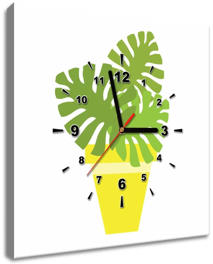 Gario Obraz s hodinami Rostlinka v květináči Rozměry: 30 x 30 cm