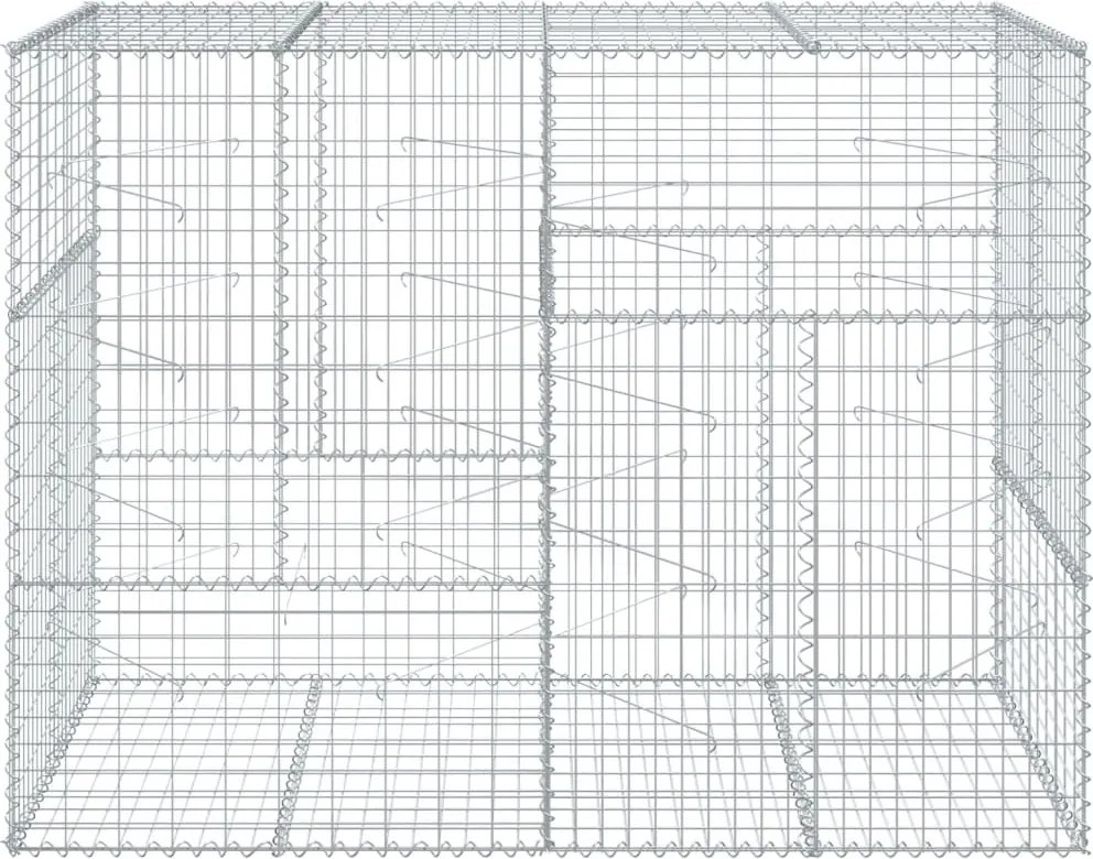 Gabionový koš s víkem 200 x 100 x 150 cm pozinkované železo 3295214