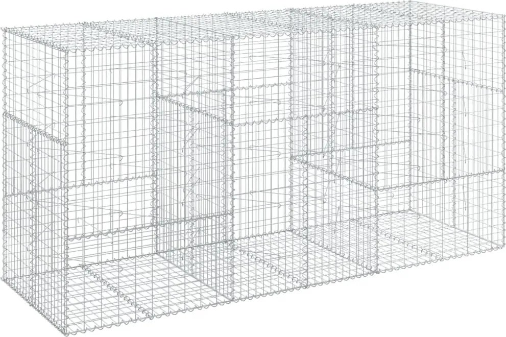 Gabionový koš s víkem 300 x 100 x 150 cm pozinkované železo 3295215