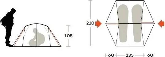 Ultralehký stan Ferrino Grit 2 210x(135+120)x105 cm olivově zelená