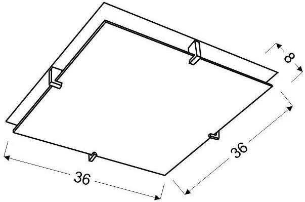 Stropní čtvercové svítidlo Fikus pro žárovku 2x E27  - Candellux