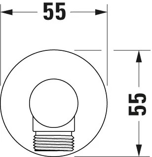Duravit univerzální nástěnné připojovací koleno včetně kulatého držáku sprchy - možnost volby barvy