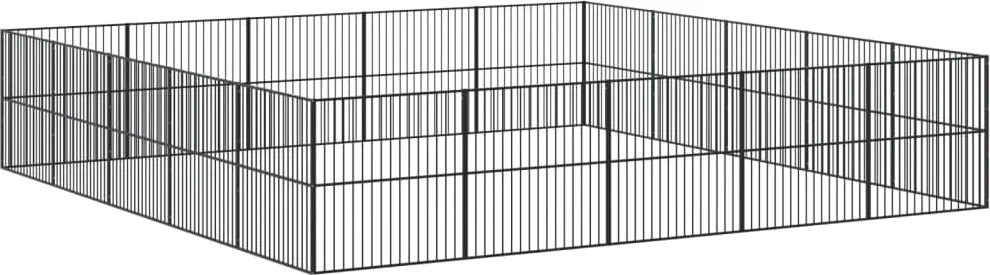 Ohrádka pro psy 20 panelů černá pozinkovaná ocel 3209556