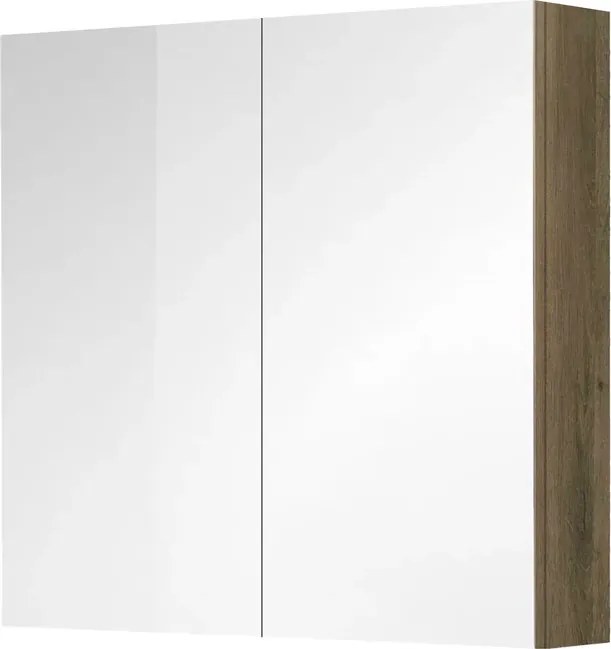 Mereo Mereo, Aira, koupelnová galerka 60 cm nebo 80 cm, zrcadlová skříňka, 2x dveře, dub Kronberg, CN717GH