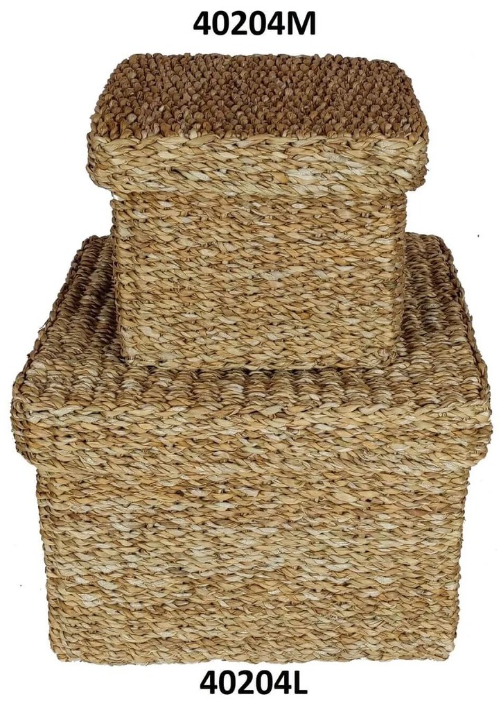 Úložný box z mořské trávy hranatý 35cm
