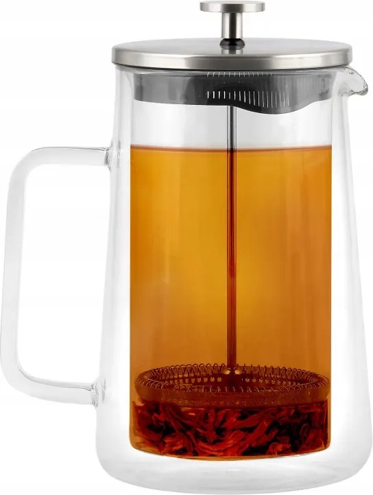 French press kávovar na čaj pístový skleněný Vialli Design 1 l K3
