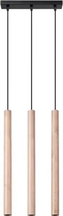 Závěsné svítidlo SOLLUX PASTELO 3L dřevo G9 3x8W bez žárovky SL.1267