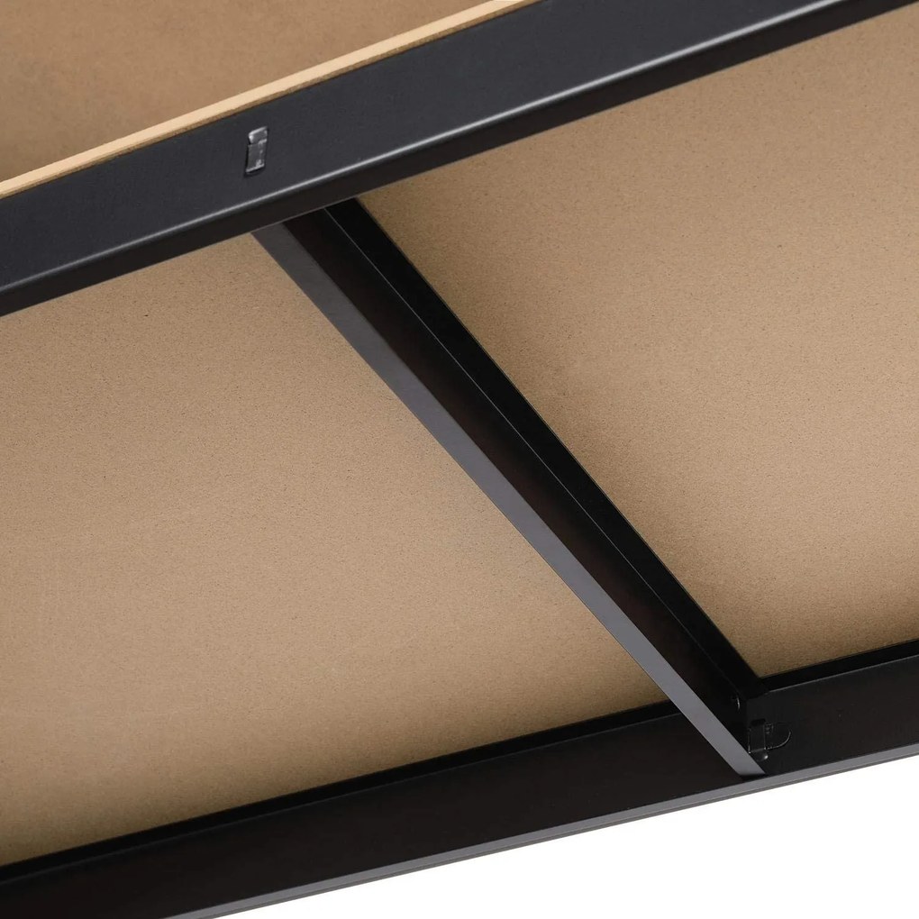 Fistar Regál 220x90x40 cm kovový lakovaný 6-policový, nosnost 1050 kg - ČERNÝ