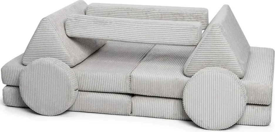 Velký multifunkční skládací bunkr z manšestru SOFA PURE Zvolte barvu: Šedá
