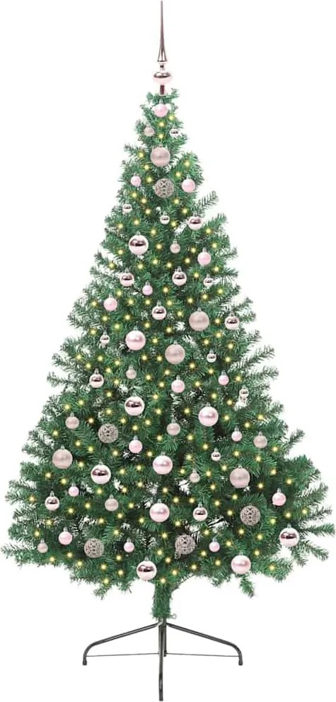 Umělý osvětlený vánoční stromeček Zelená 210 cm PVC 3397026