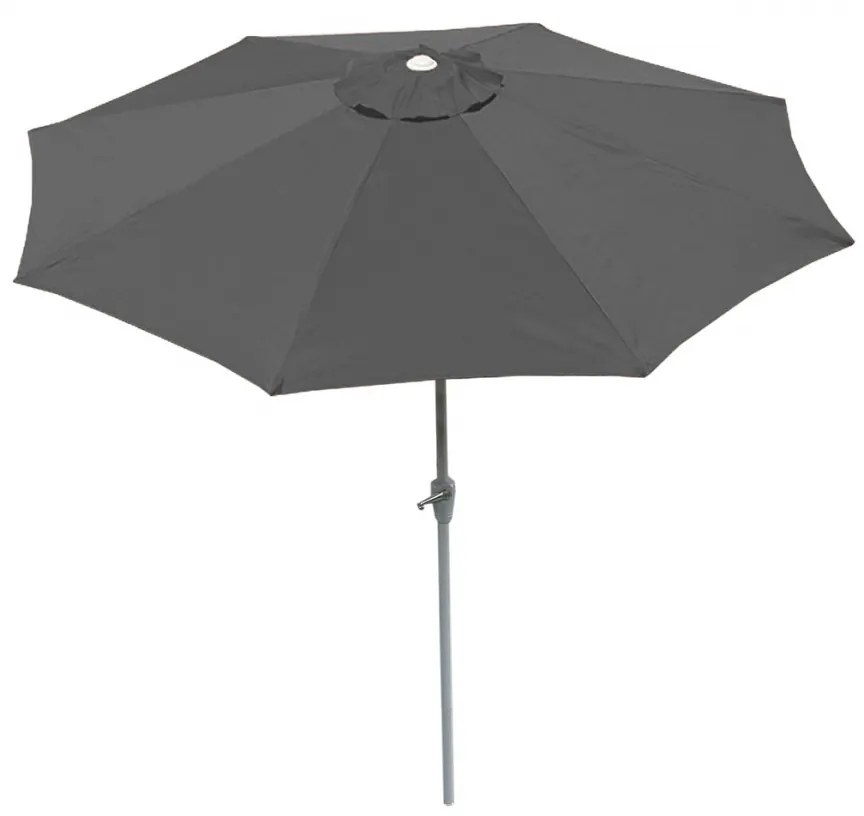 Slunečník N19 Ø 3m sklopný polyester/hliník - antracit