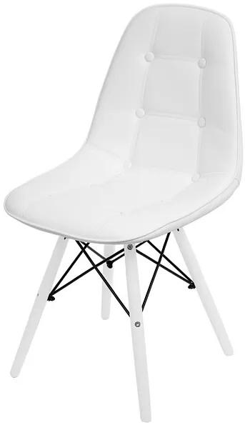 Szchara Ivar Čalouněná židle bílá– ekologická kůže