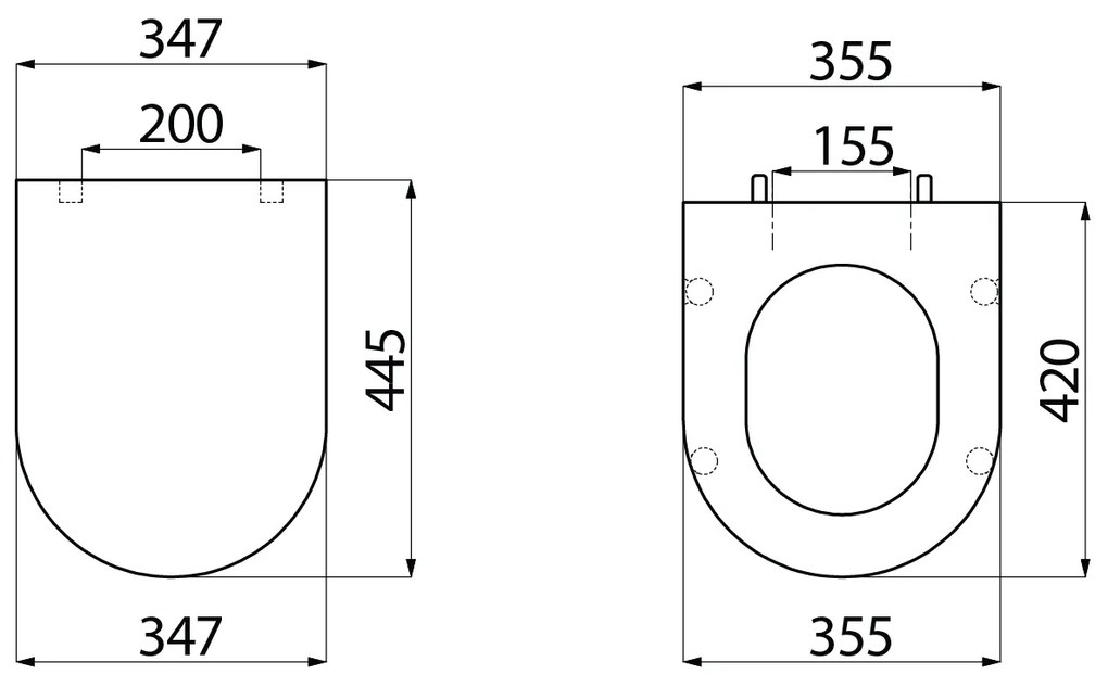 Canakcilar Ceramic  Creavit Paula WC sedátko slim Soft Close plast černá mat KC0903.01.2100E