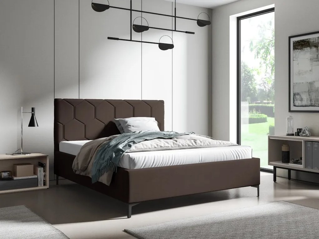 Eka Čalouněná postel MEDOX+ 120x200 cm Barva látky Trinity: Tmavě šedá (Trinity 2315), Úložný prostor: Bez úložného prostoru