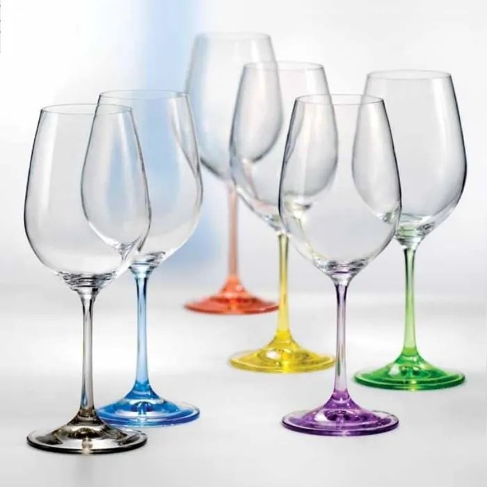 BOHEMIA RAINBOW SKLENICE NA VÍNO 550 ML SADA 6 KS