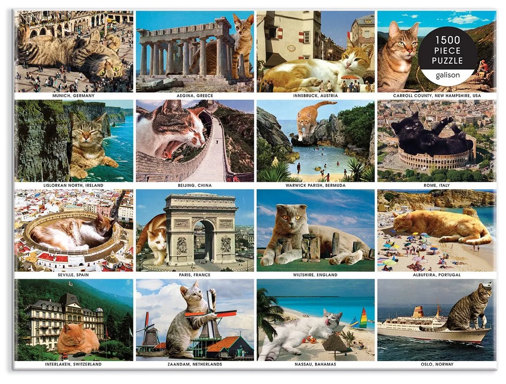 Galison Puzzle Kočky na prázdninách 1500 dílků