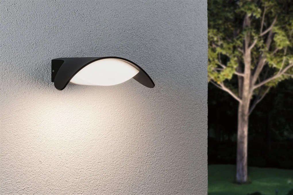P 94765 LED venkovní nástěnné svítidlo Mesana IP44 240x165mm 3000K 12W 230V antracit hliník - PAULMANN