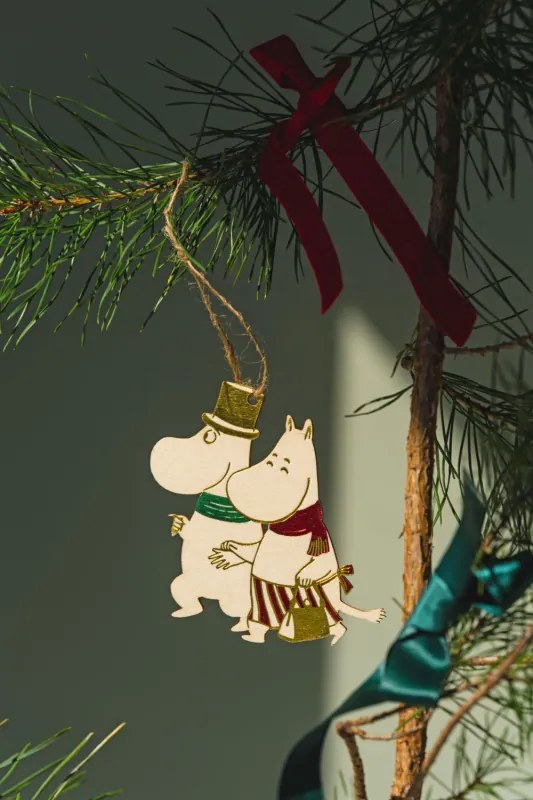 Vánoční dekorace Moominmamma & Moominpappa, překližka