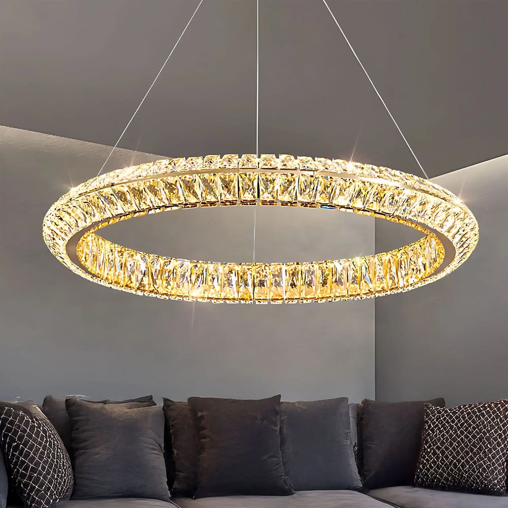 Toolight Toolight, LED stropní svítidlo 80cm, 45W, 4000K, APP1769-CP, zlatá, OSW-04347