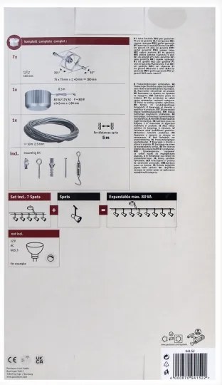 Paulmann 94152 - SADA 7xGU5,3/10W Bodové svítidlo MAC 230V chrom