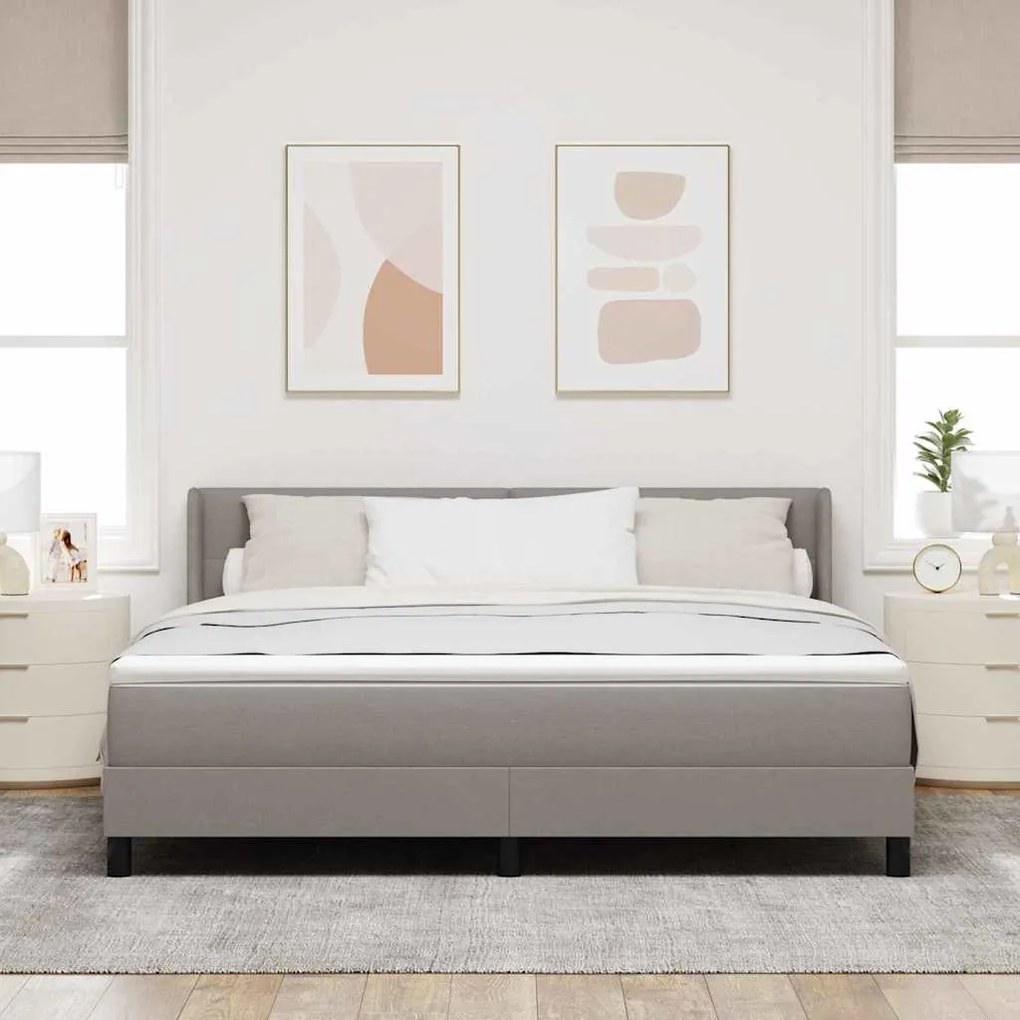 Postel s boxspringem s čelo Taupe 200 x 180 cm textil 3341122