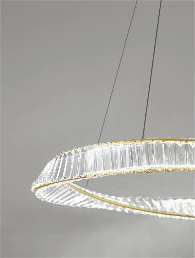 Nova Luce Závěsné designové svítidlo Aurelia 1, zlaté, ø 80cm, twist