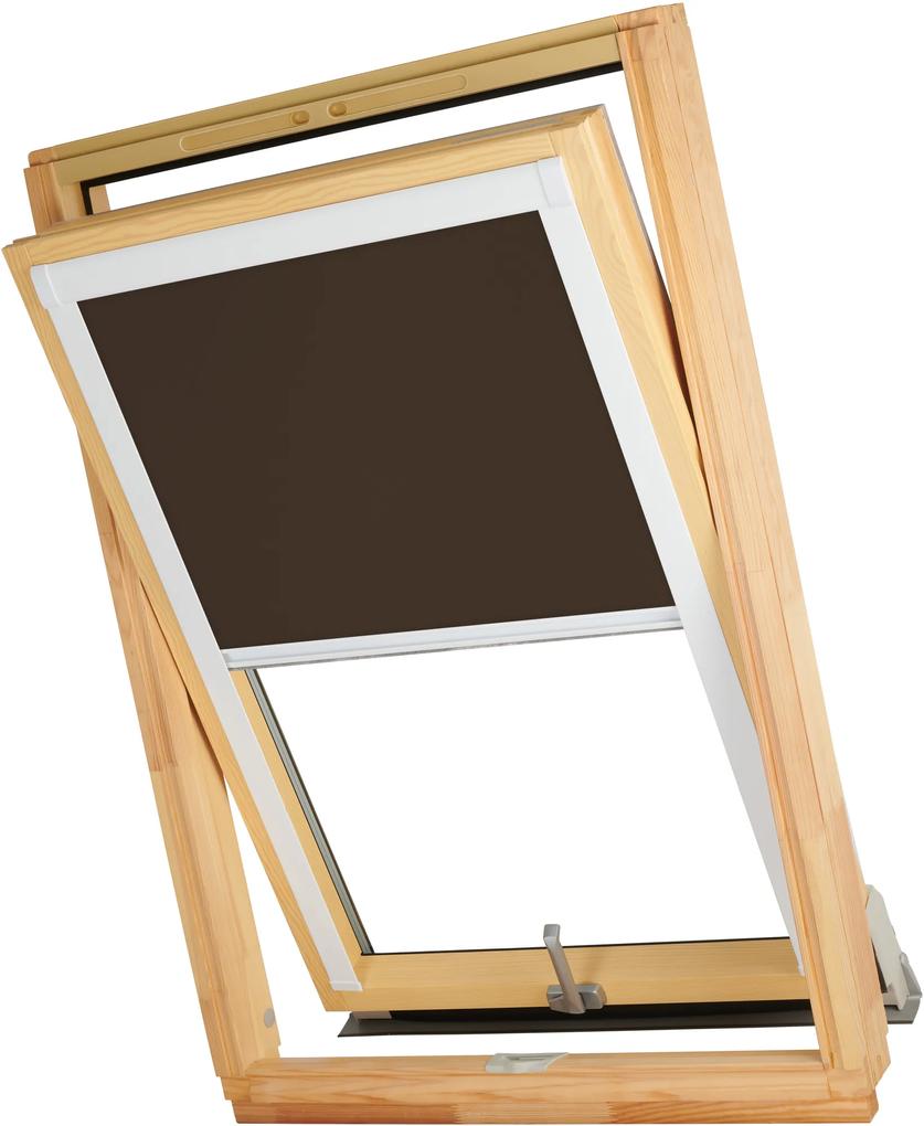 Dekodum Termoizolační roleta na střešní okno typu FAKRO 78x98 Barva látky: Black Silver, Barva profilu: Bílá