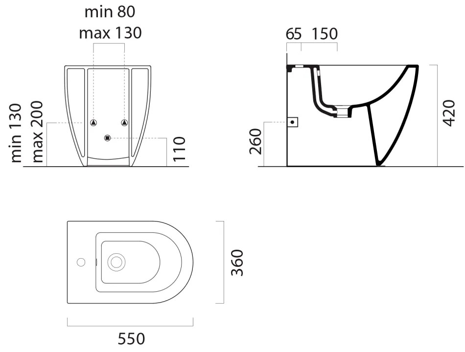 GSI PURA BIG bidet stojící 36x55cm, bílá mat 8872109