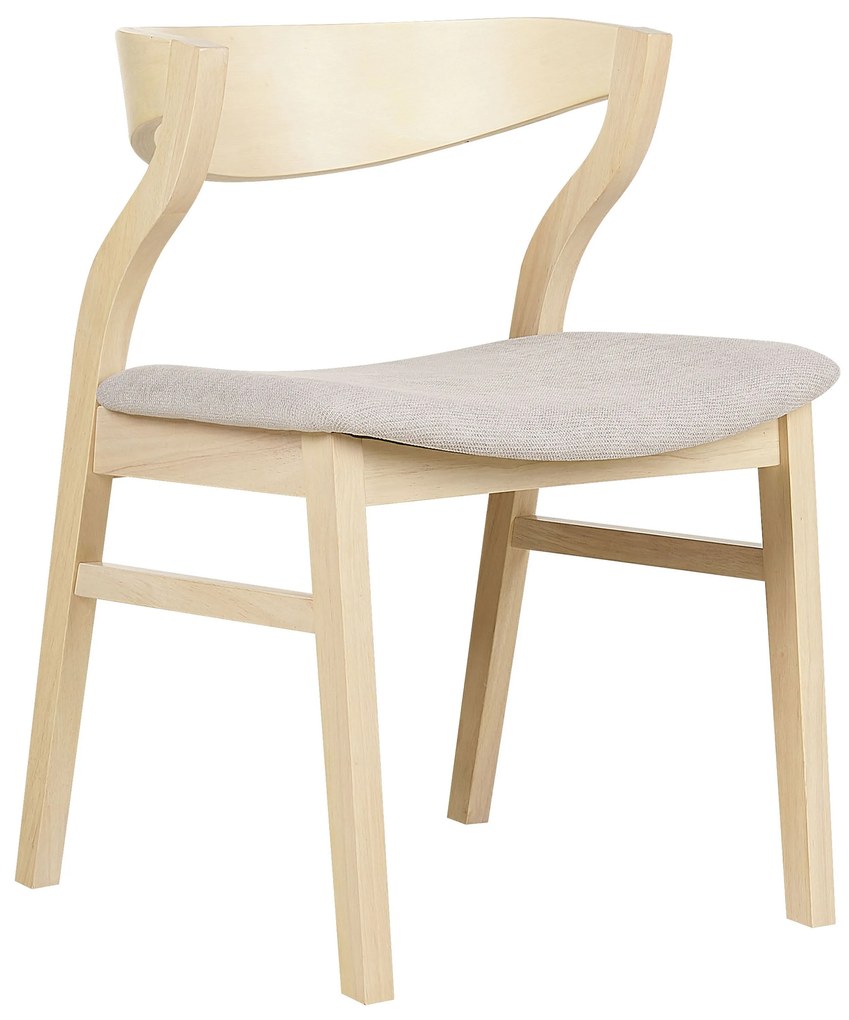Sada 2 jídelních židlí světlé dřevo/béžové MAROA Beliani