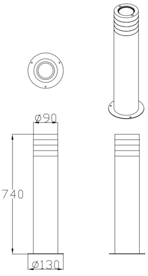 Venkovní lampa RINO 1xE27/12W/230V IP54 74 cm černá