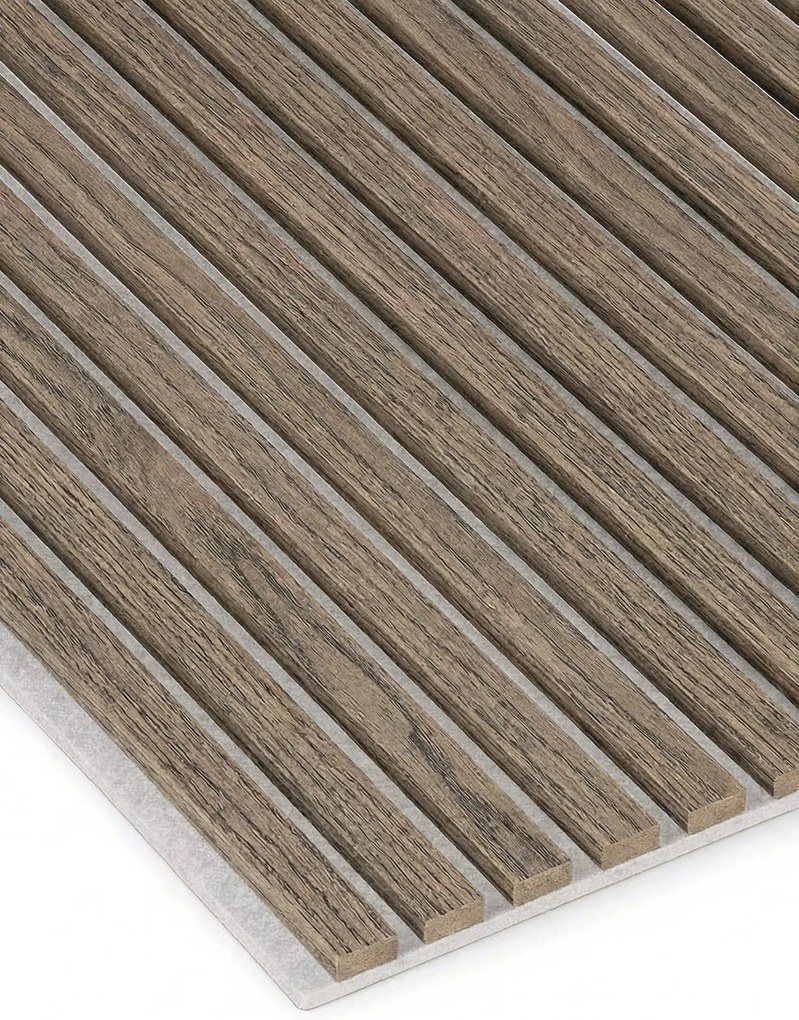 Dřevěný akustický panel, 2400 x 600 mm, B2BP005, dub mořený
