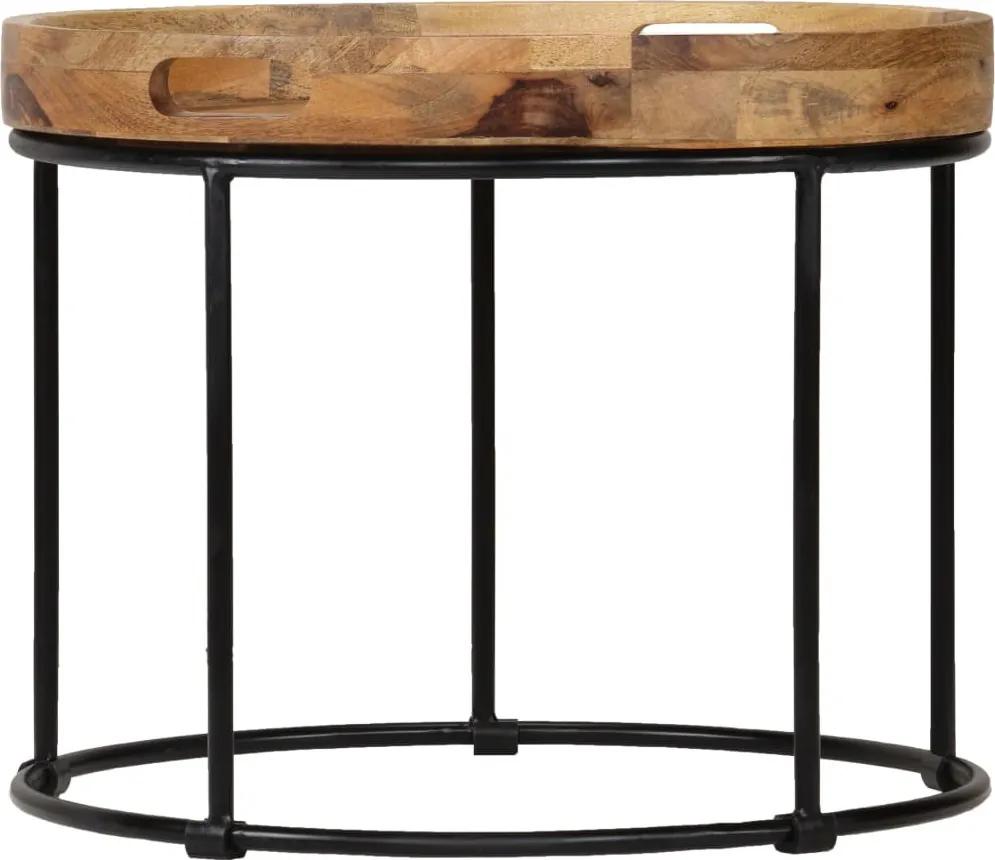 vidaXL Konferenční stolek 50 x 40 cm masivní mangovník a ocel [246672]