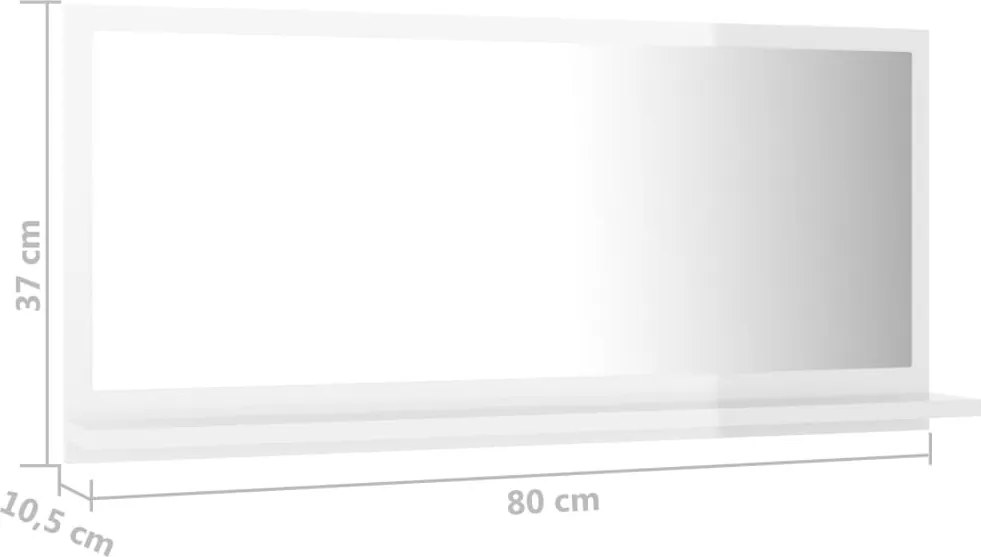 vidaXL Koupelnové zrcadlo 80 x 10,5 x 37 cm dřevotříska [804577] Barva: Bílá