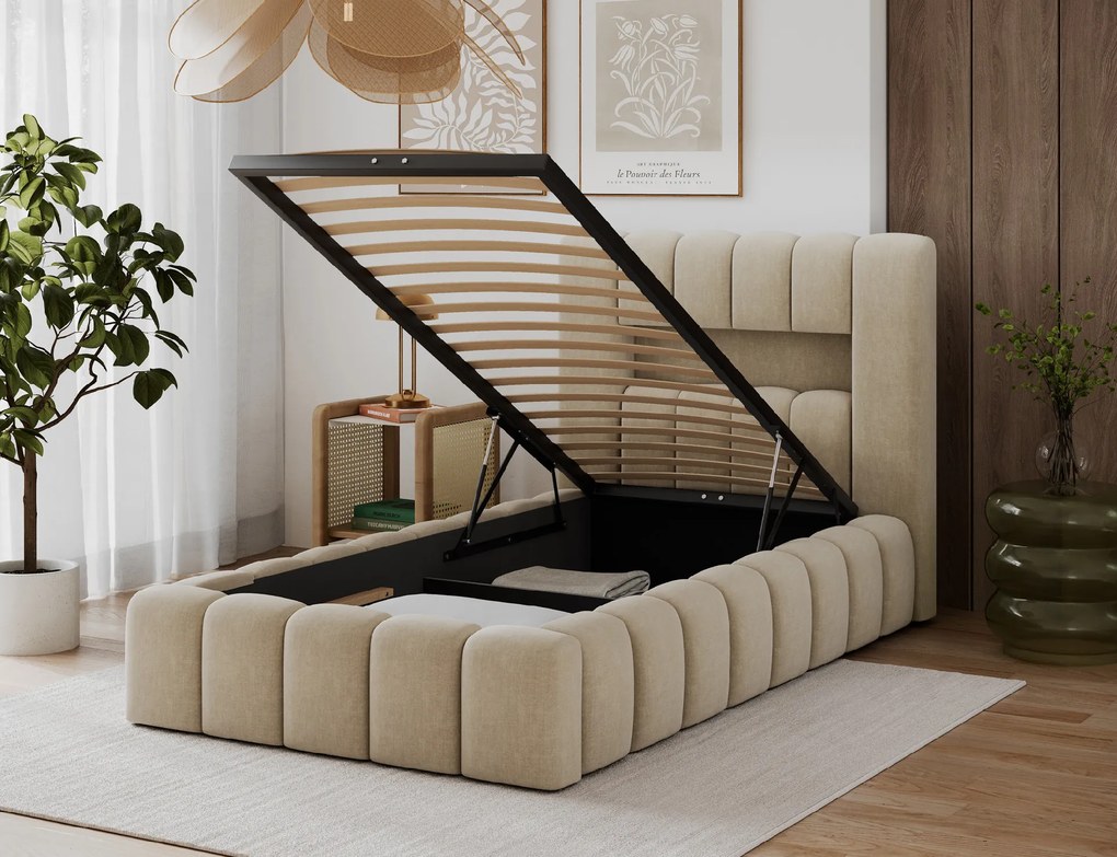 Postel Lamica 90x200 + Kovový rám/plynový výtah/kontejner