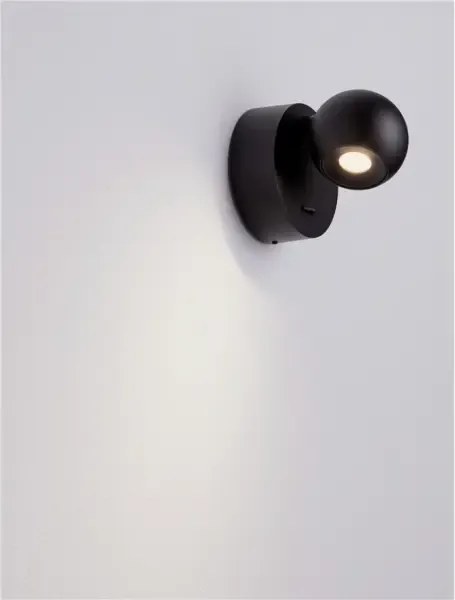 LED černé nástěnné svítidlo Sfera