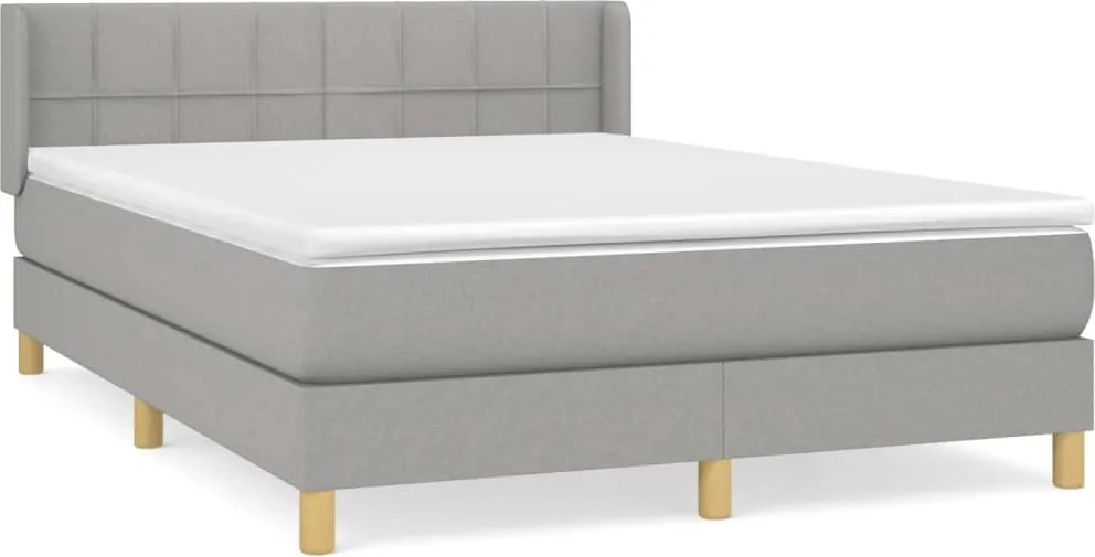 Box spring postel s matrací světle šedá 140 x 190 cm textil 3130265