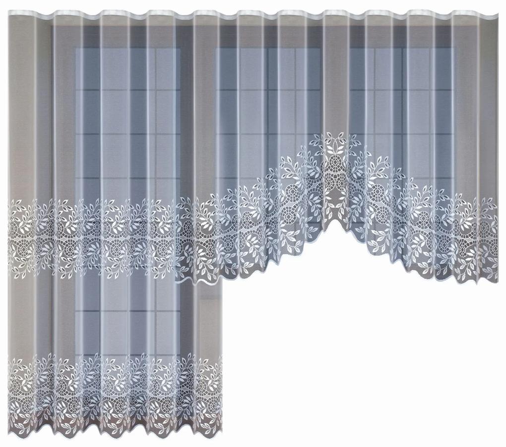 Dekorační žakárová záclona s řasící páskou ANKA 160 bílá 300x160 cm MyBestHome