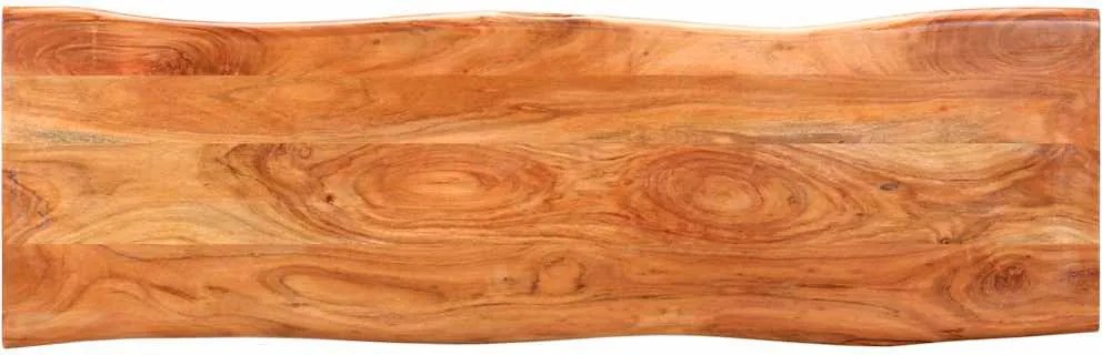 Lavice s živou hranou 110 cm masivní akáciové dřevo a ocel 286456