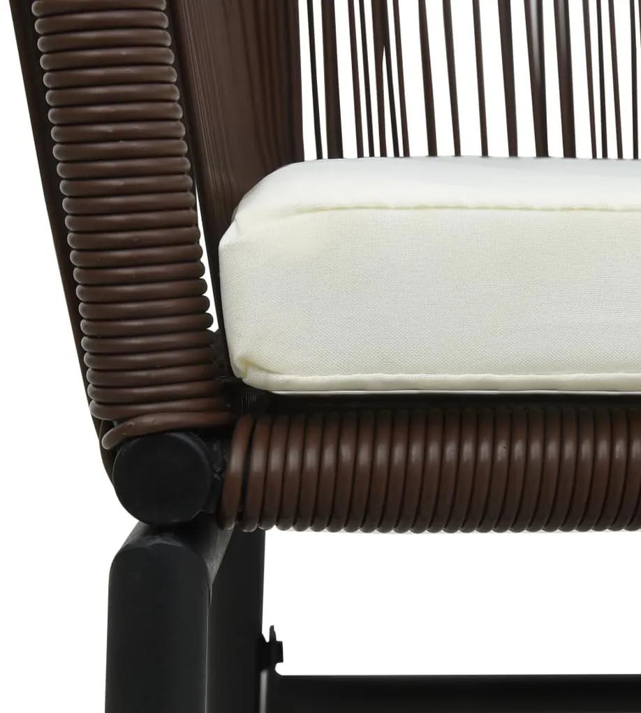 Zahradní židle 2 ks hnědé PE ratan - Default Title