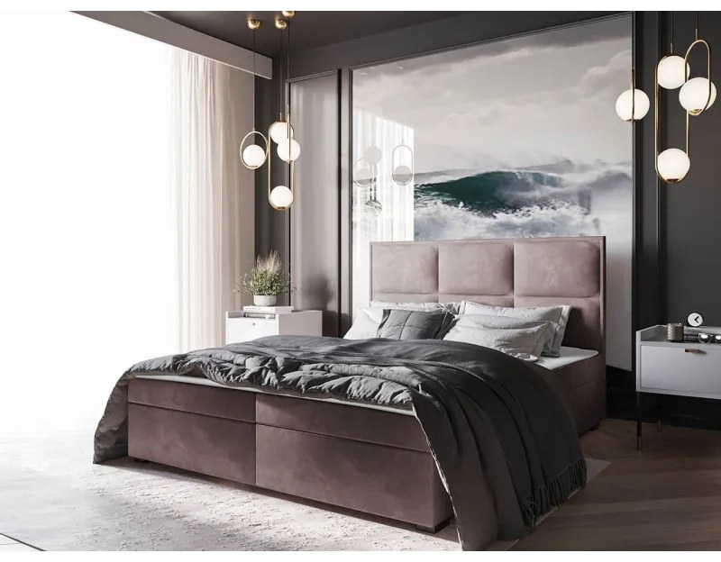 Kontinentální postel Ansgan I, Rozměr postele: 160x200, Barva potahu:: Itaka 11
