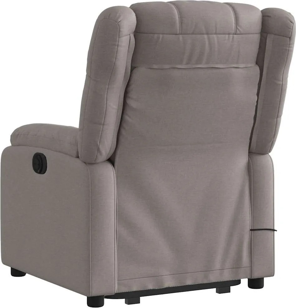 Zvedací masážní polohovací křeslo taupe textil 3205222