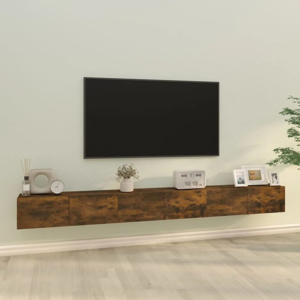 3dílný set TV skříněk kouřový dub kompozitní dřevo - Default Title
